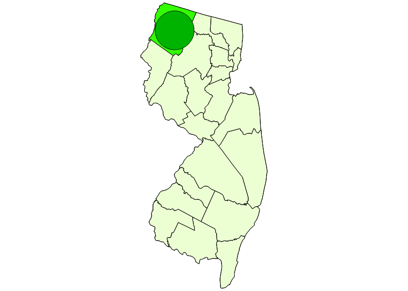 Neonympha m mitchellii, USA NewJersey map
